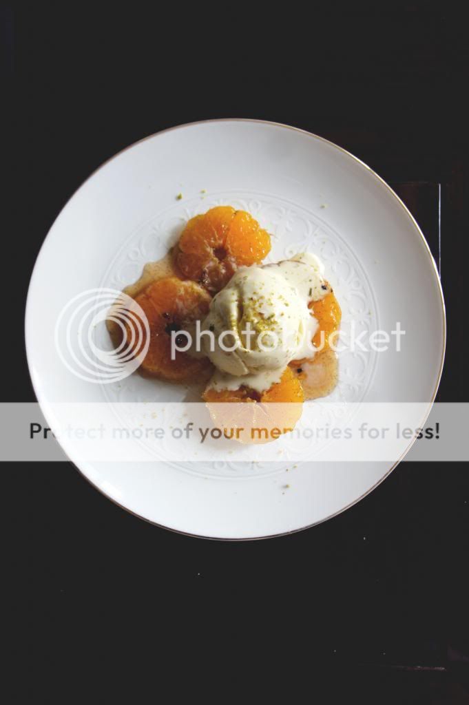 Poached Mandarin Oranges with Vanilla Ice Cream | Thom & Aimee