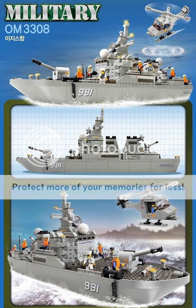 OM3308 MILITARY Battleship OXFORD Building Toy Block 651Piece LEGO ...
